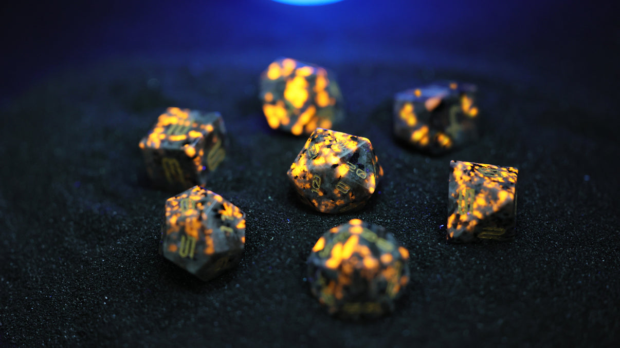 DiceNest D&D Flame Star - Solar System-themed Dice Set – Dice Nest